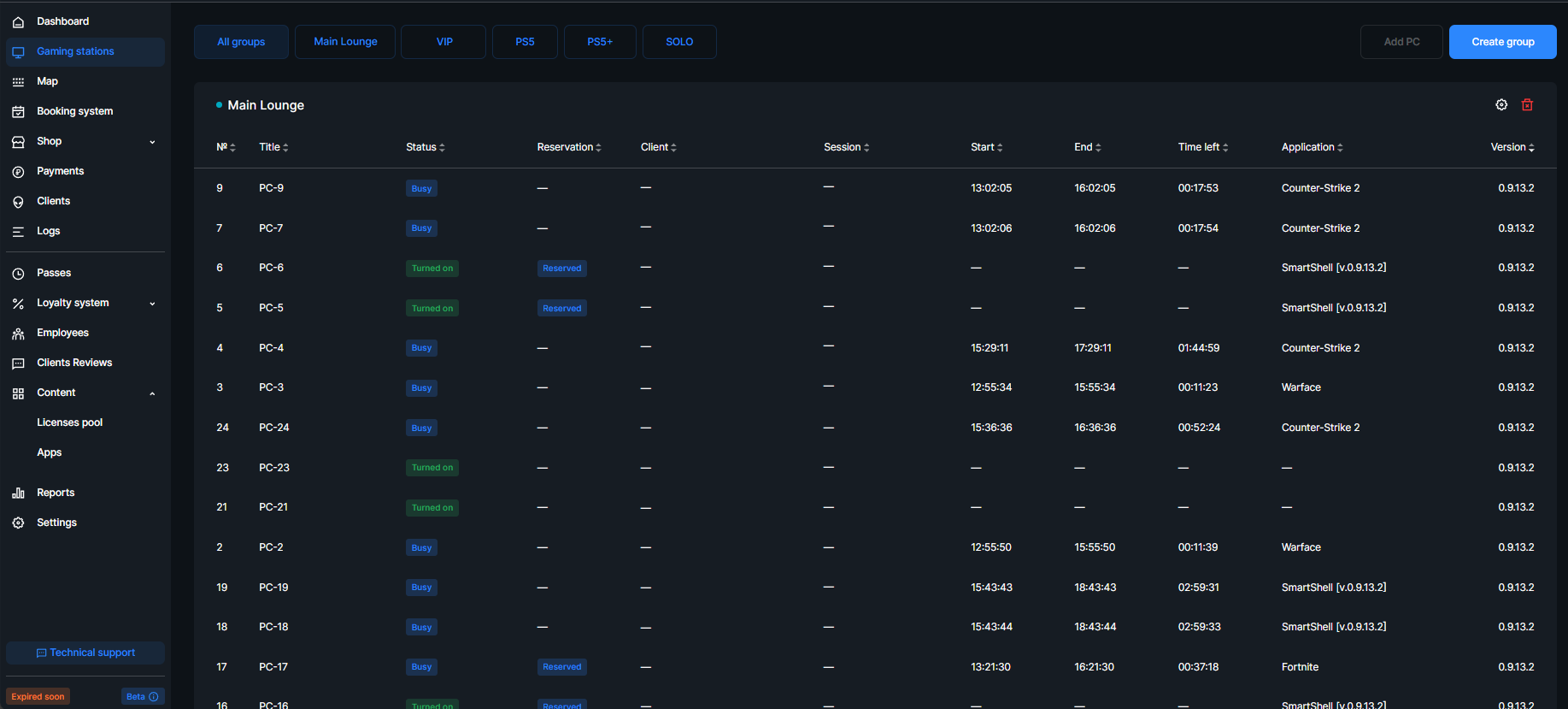 Main menu – SmartShell_ENG