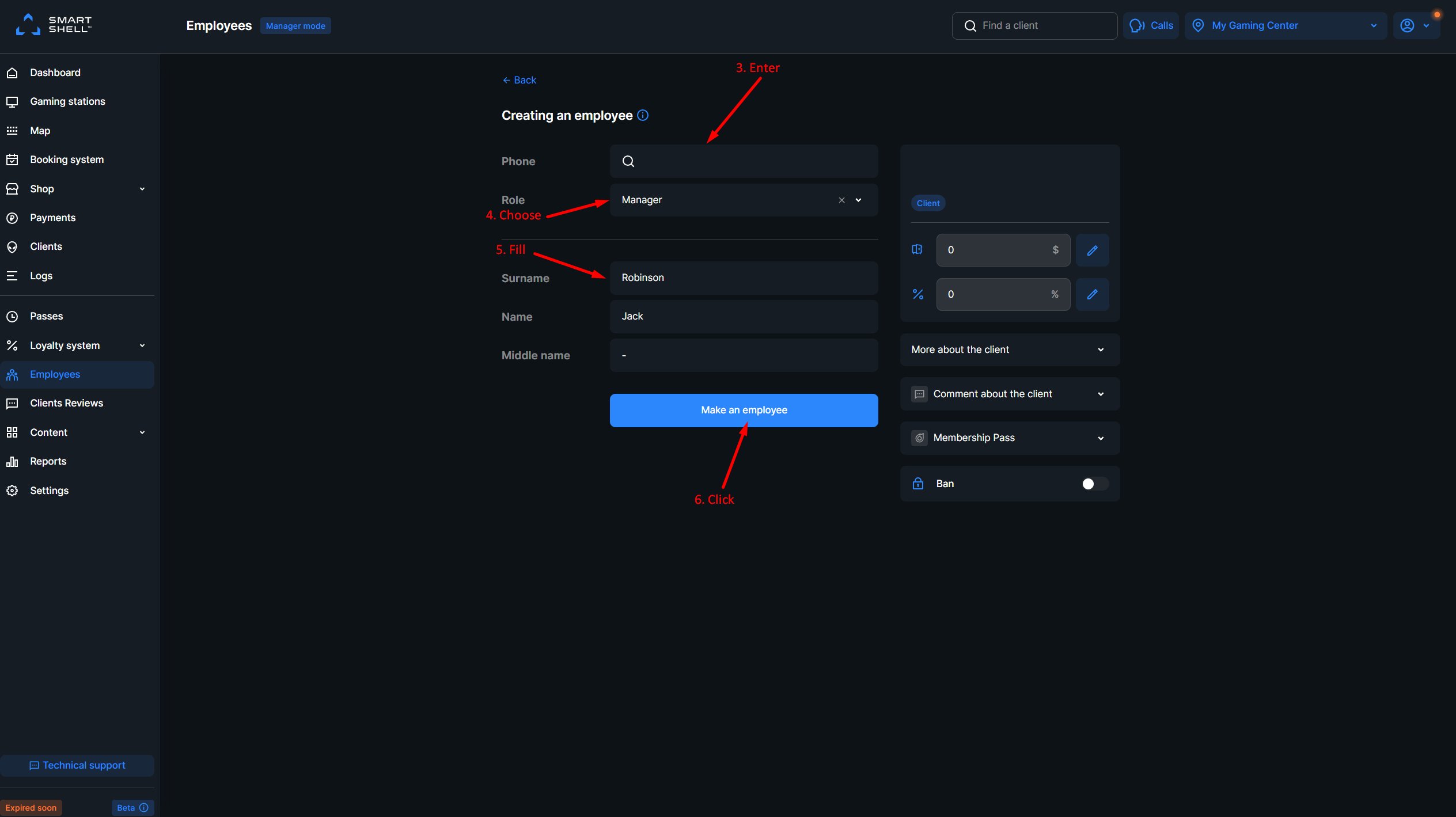 Step 3. Installing the Shell, registering a client, and creating ...