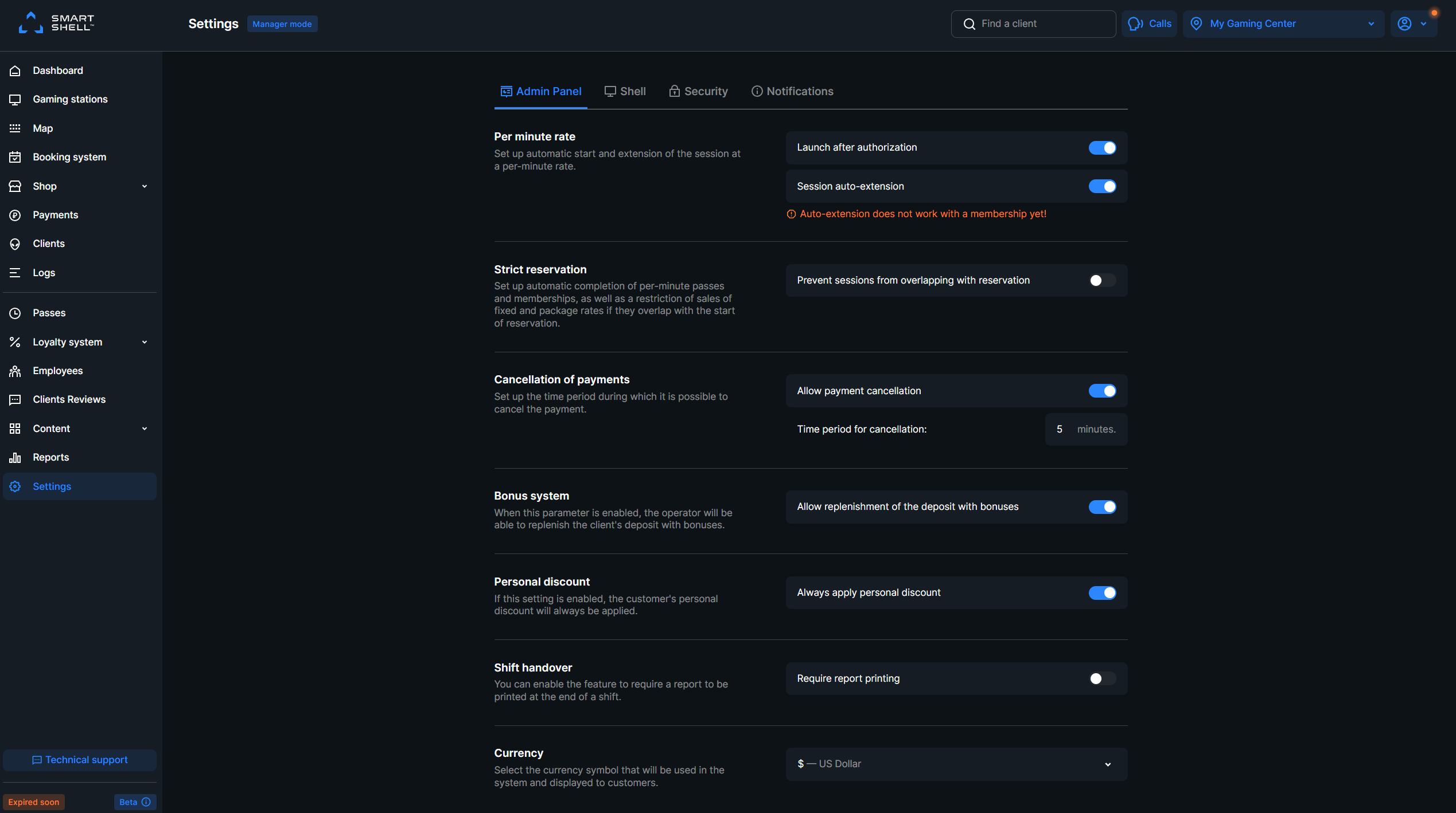 Step 7 Admin Panel Settings Smartshell Eng
