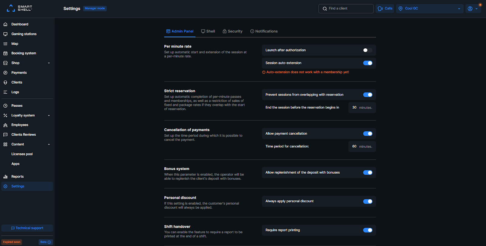 Additional Menu – SmartShell_ENG