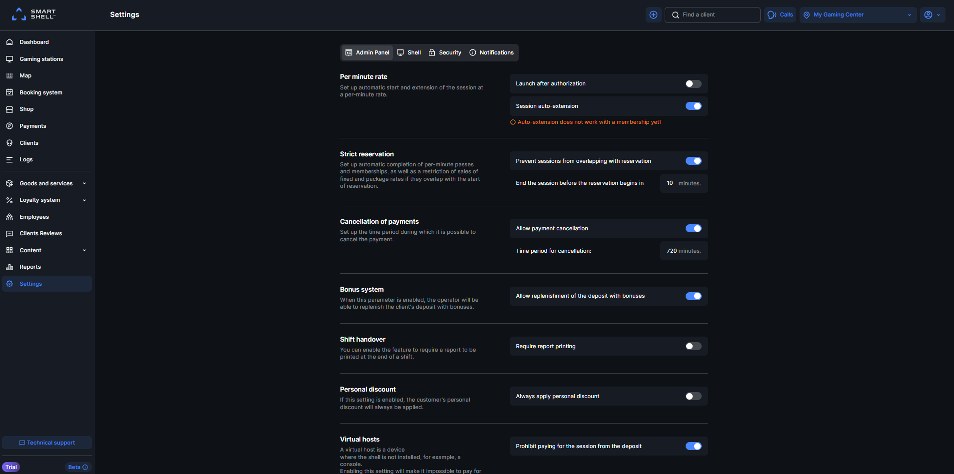 Additional Menu – SmartShell_ENG