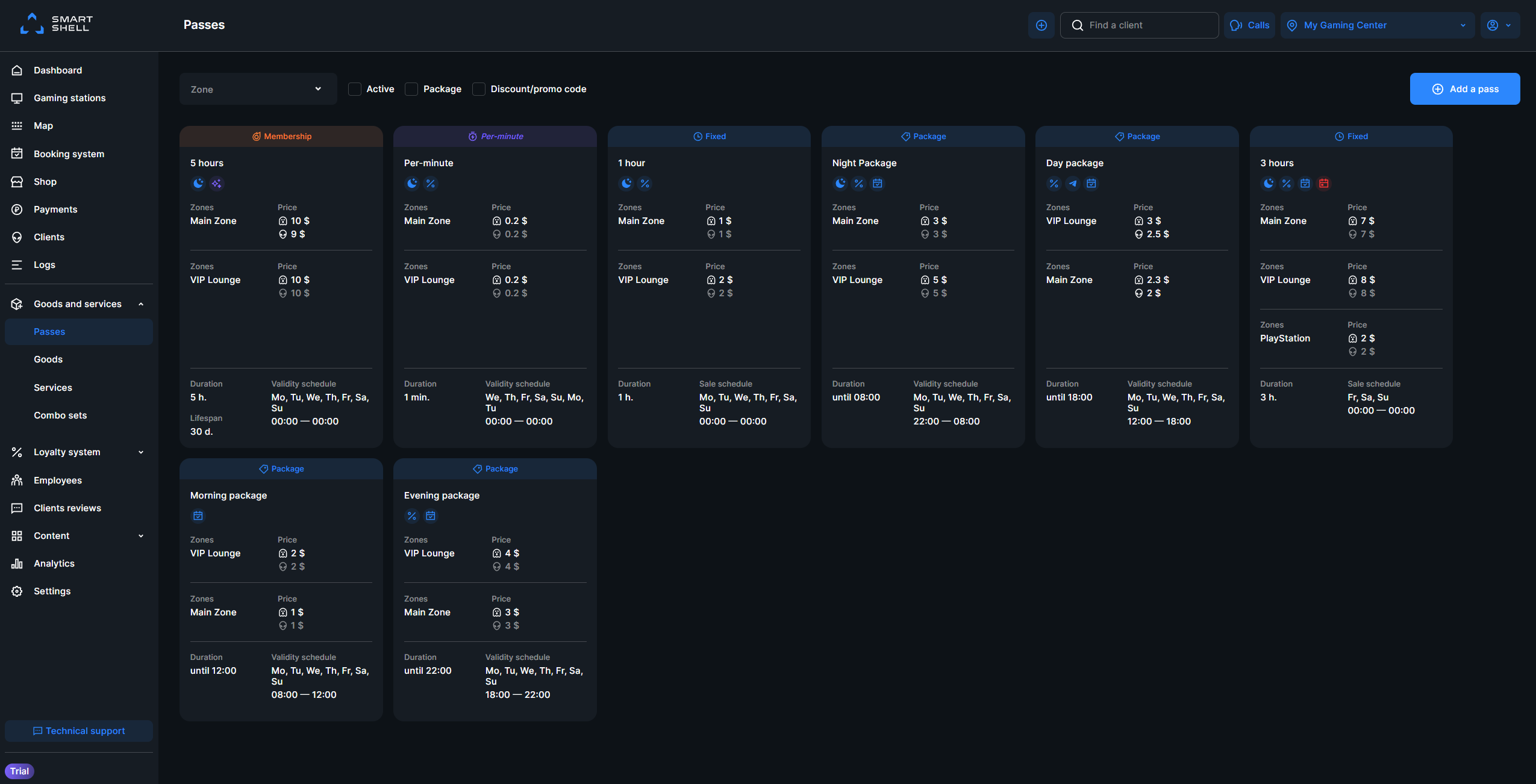 Passes – SmartShell_ENG